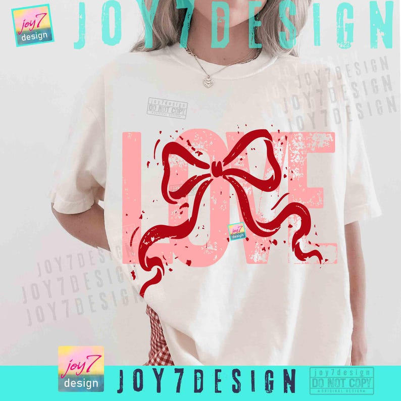 Love Bow PNG Coquette Valentine Distressed Preppy ORIGINAL Design ...