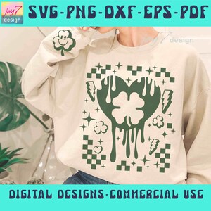 Groovy Shamrock SVG PNG, Groovy Heart Svg Groovy St Patricks Day ...