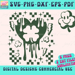Groovy Shamrock SVG PNG, Groovy Heart Svg Groovy St Patricks Day ...
