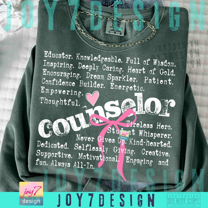 Counselor Words PNG Coquette Bow School Appreciation Retro ORIGINAL ...