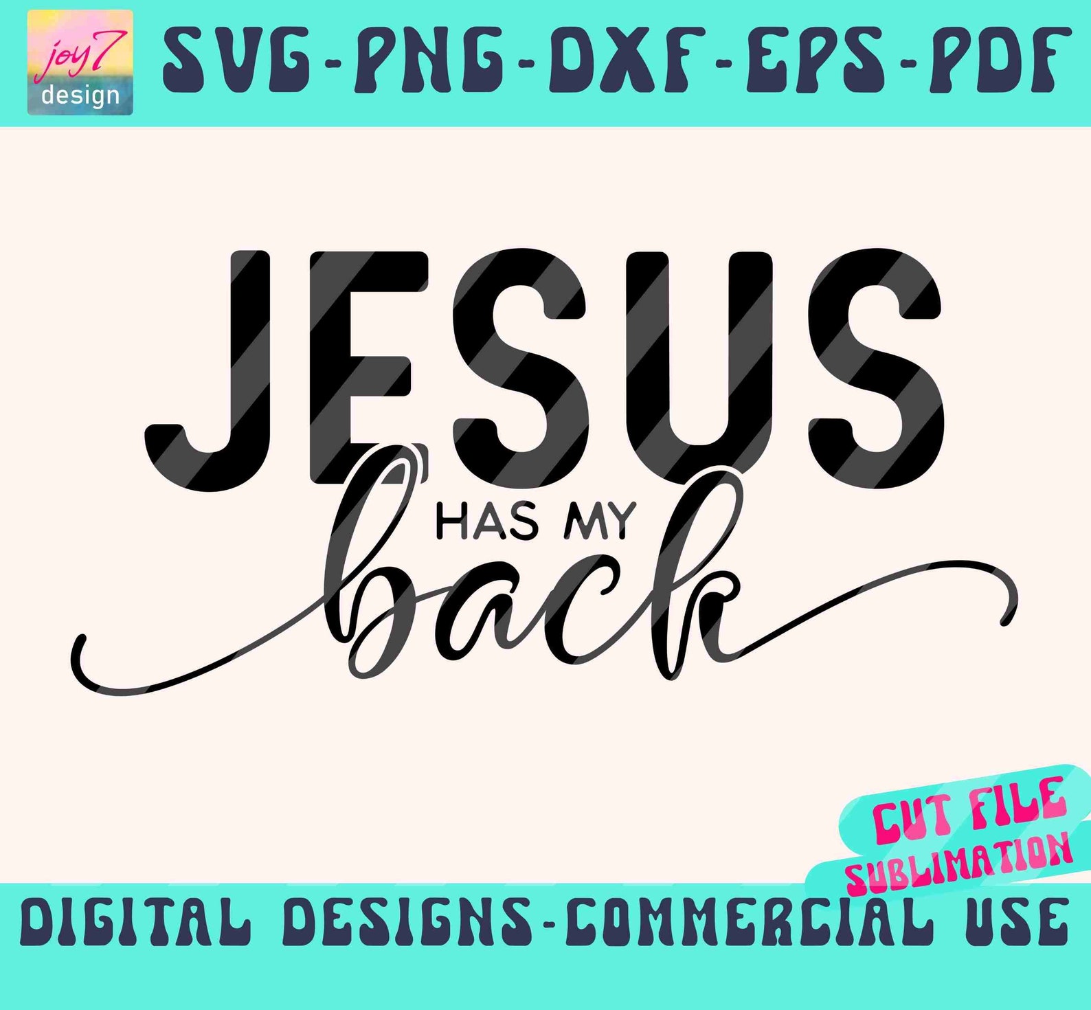 Jesus Has My Back SVG Christian Instant Digital Download - Etsy