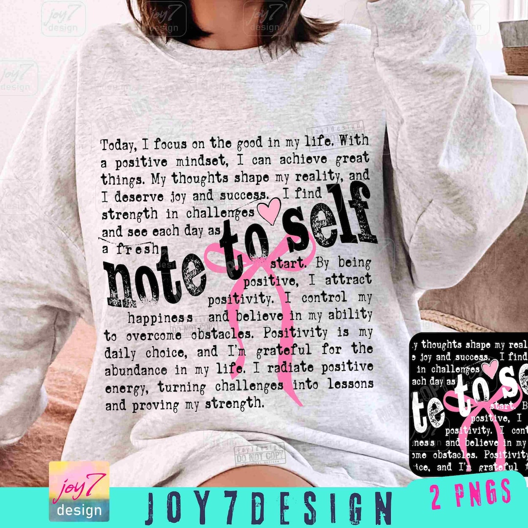 Self Note Words PNG Motivational Coquette Bow Png Sublimation Design ...