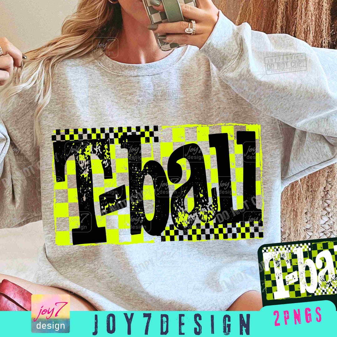 T-ball Retro Checkered PNG Trendy Tball Design Retro T Ball Team Retro ...