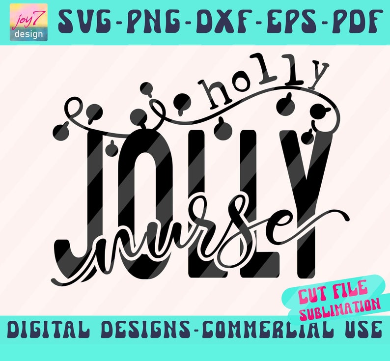 Holly Jolly Nurse SVG PNG Merry Nurse Svg Christmas Nurse - Etsy