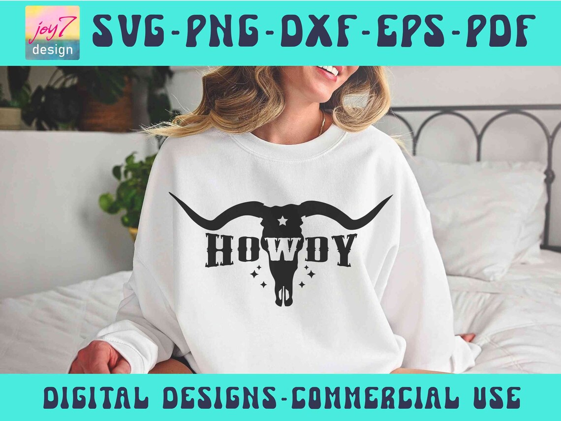 Howdy SVG PNG Cut File Howdy Bull Skull Svg Howdy Cow Skull - Etsy