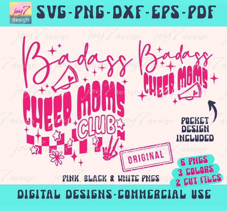 Badass Cheer Moms Club SVG PNG Cheer Mom Svg Cheer Mom Shirt Png Moms ...
