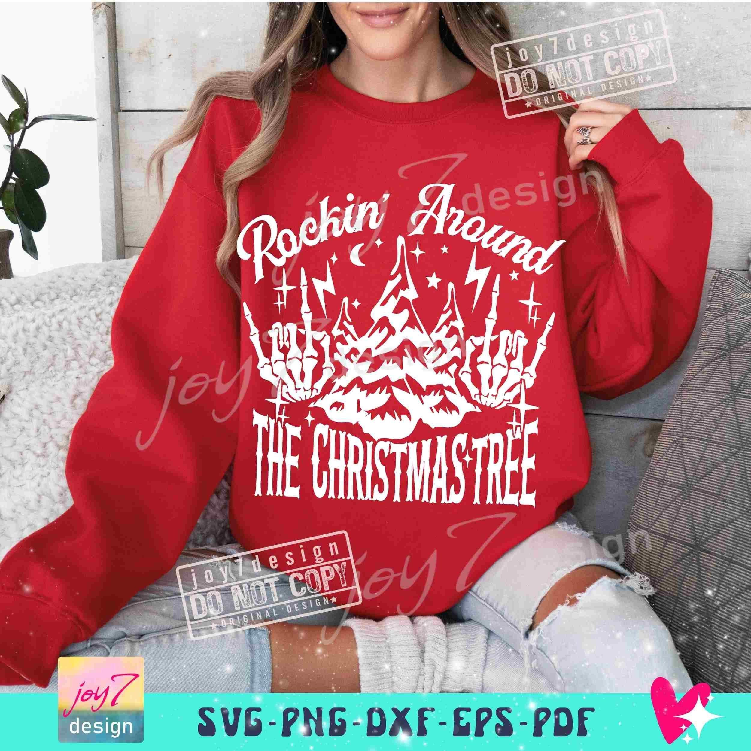 Rockin' Around the Christmas Tree PNG SVG Pine Trees Trendy Christmas ...