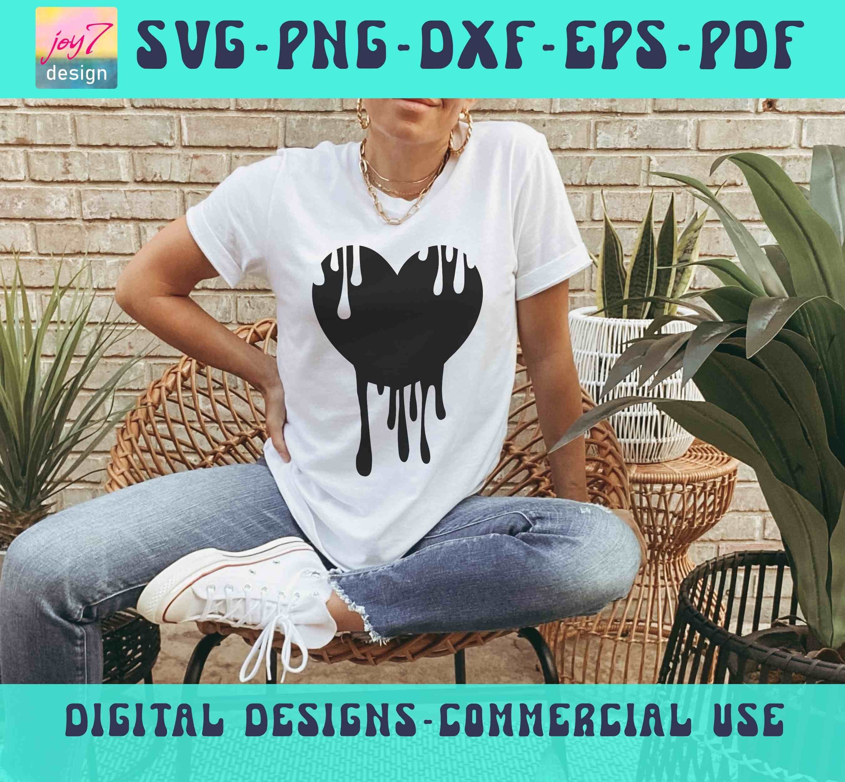 Drippy Heart SVG PNG Pdf POD Red Heart Png Heart Clipart - Etsy