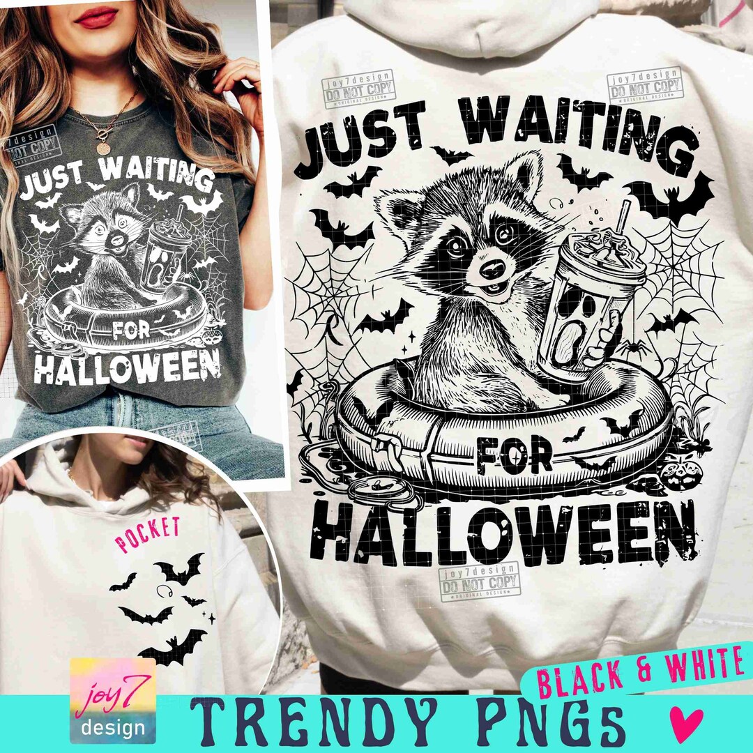 Waiting Halloween Funny Raccoon PNG Feral Girl Summer Funny Halloween ...