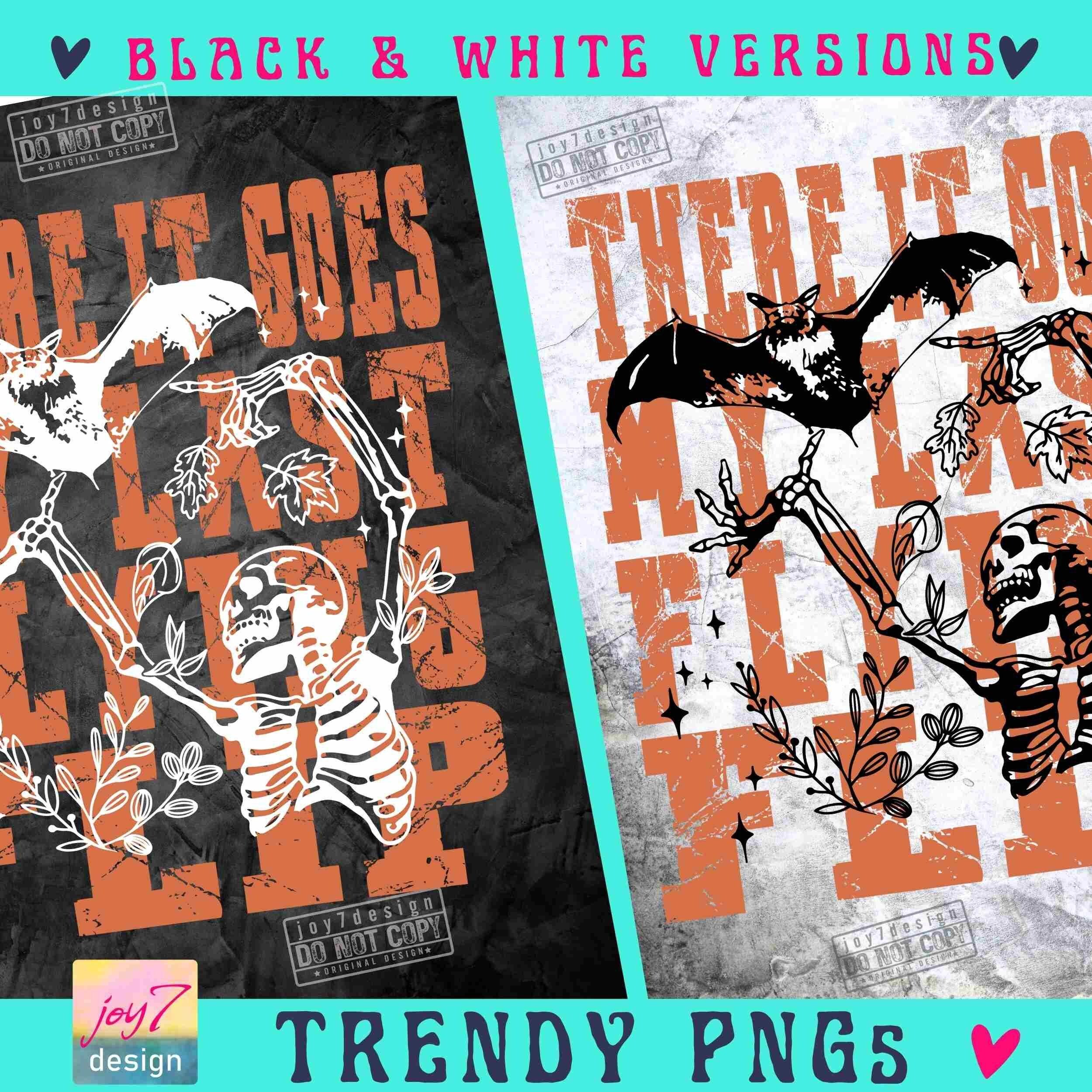 My Last Flying FLIP Png Funny Skeleton Trendy Bat Halloween Spooky ...