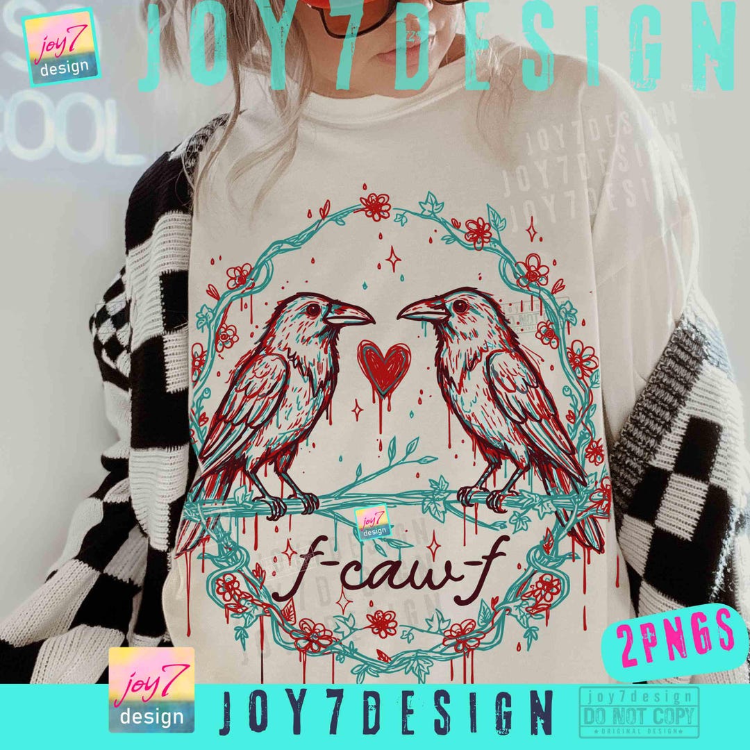 Retro Raven Anti Valentine PNG Trendy F-caw-f Crow Gothic Dark Romance ...
