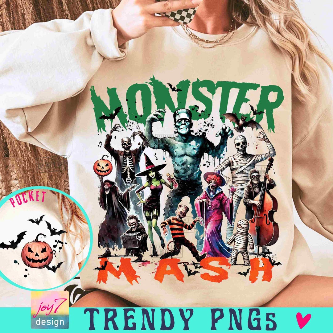 Monster Halloween PNG Monster Mash Retro Halloween Png Funny Halloween ...