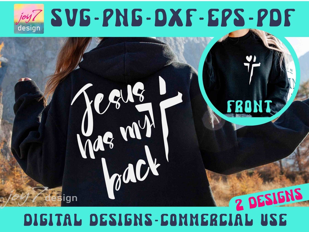 Jesus Has My Back SVG PNG Front and Back Svg Cross Heart - Etsy
