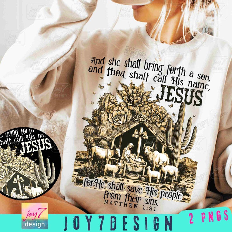 Jesus Christmas Nativity Scene PNG Bible Verse Jesus Christian Western ...