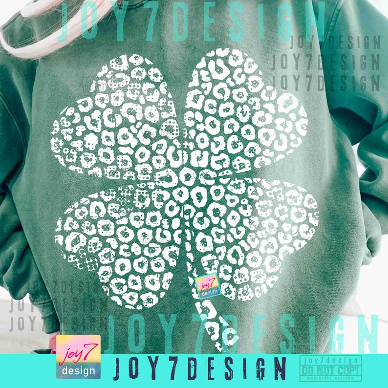 Shamrock Cheetah St Patricks PNG Halftone 4 Leaf Clover Distressed ...