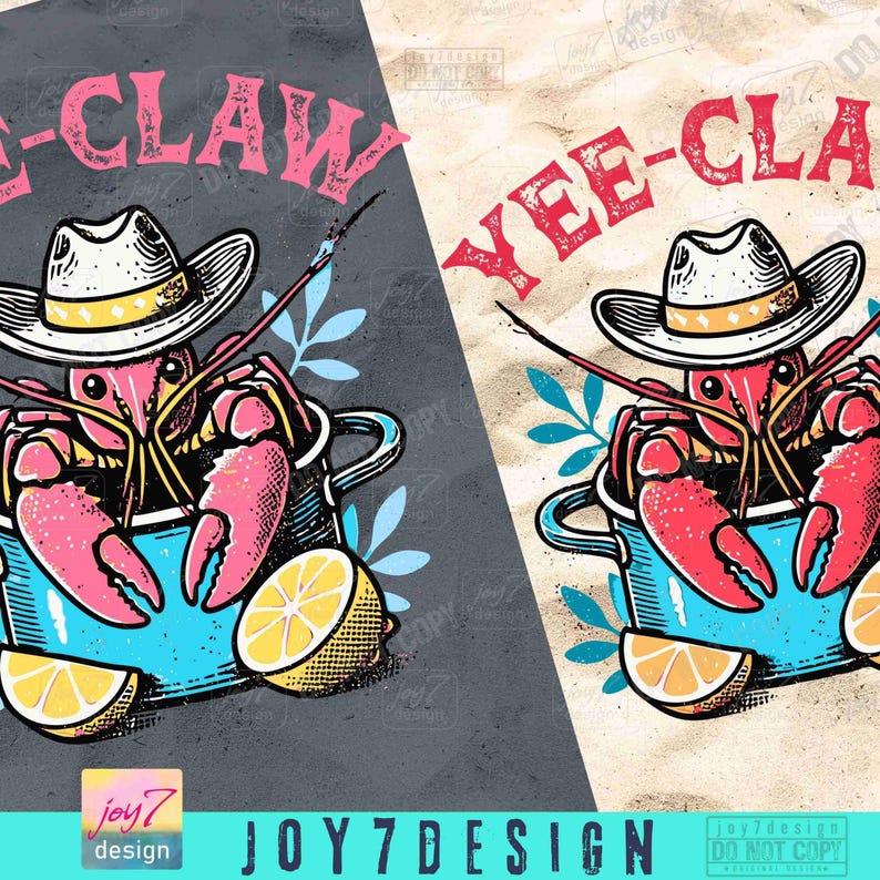 Funny Crawfish Yee Claw Western PNG Retro Crawfish Western Fisherman ...