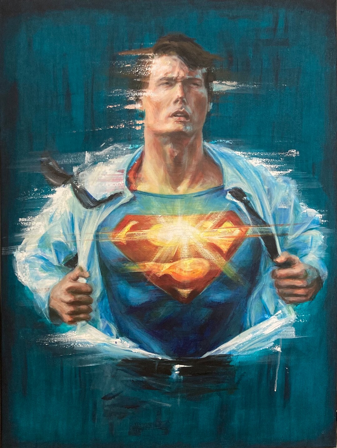 Superman Hand Painted Canvas Etsy