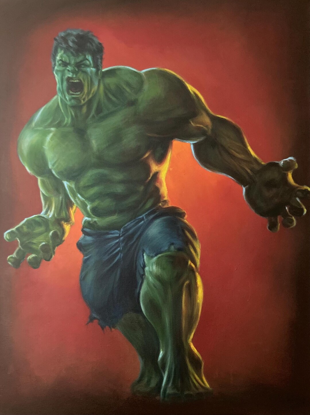 The Hulk Hand Painted Canvas - Etsy