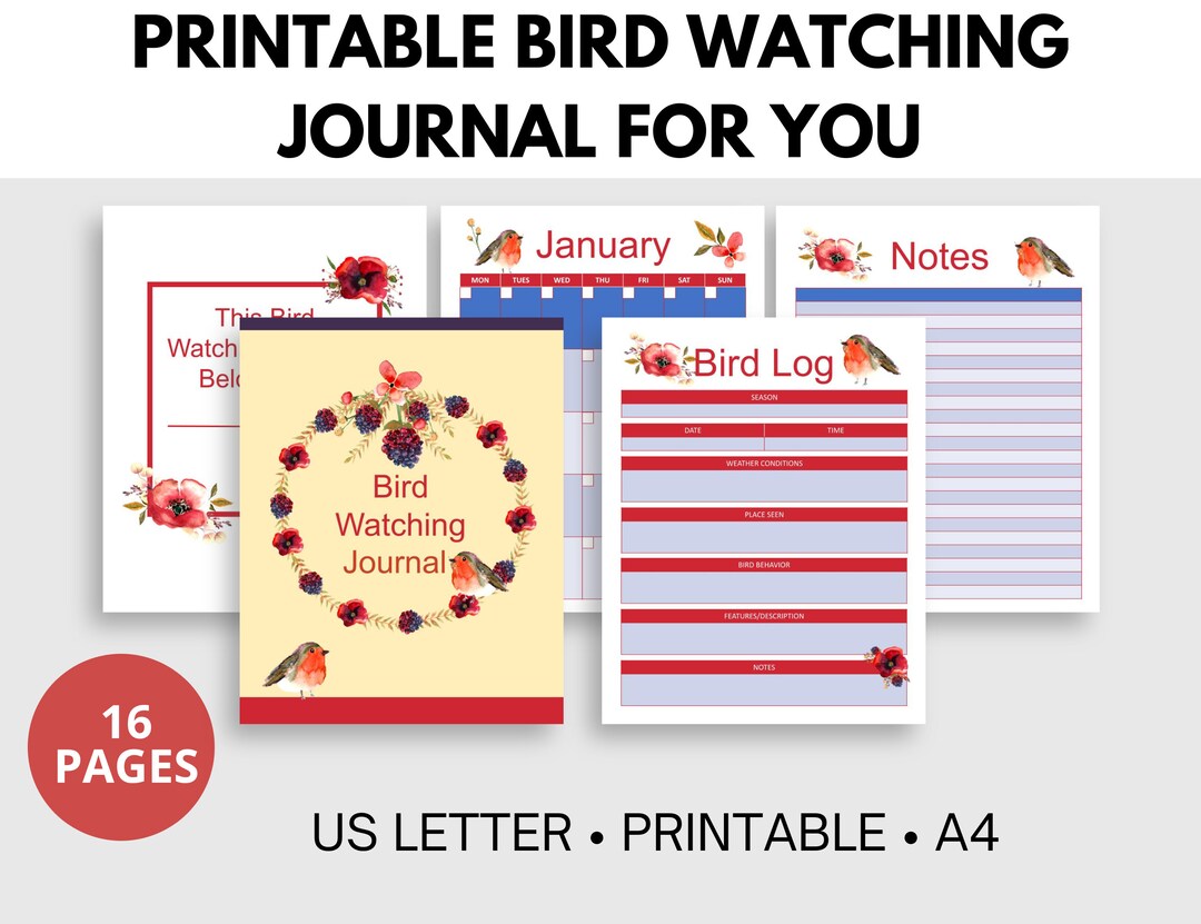 Bird Watching Journal - Printable, Digital Download - Etsy