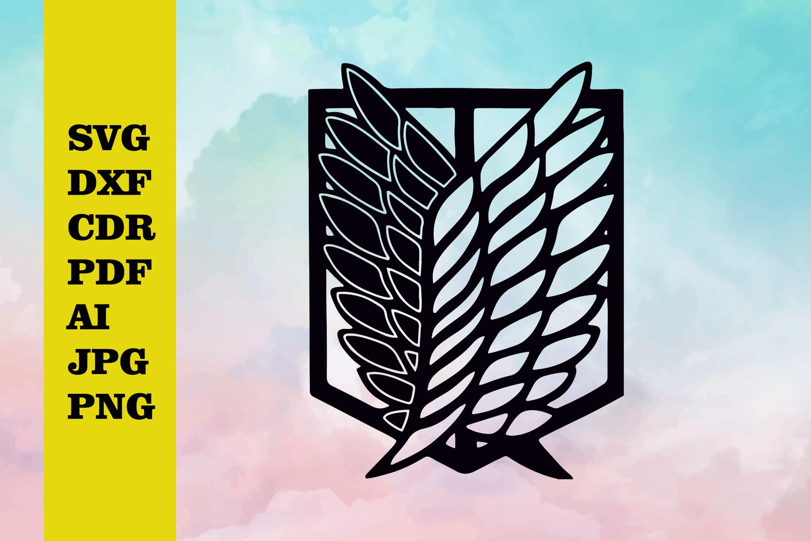 Attack on Titan Logo Design Cut Svg Dxf File Wall Sticker Pdf - Etsy