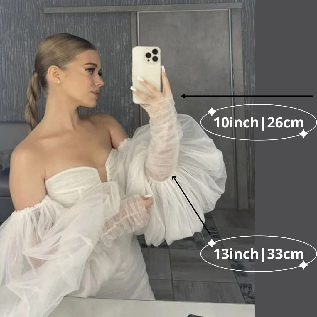 Detachable Wedding Sleeves Add on Bicep Puff Tulle Sleeve Attachable ...