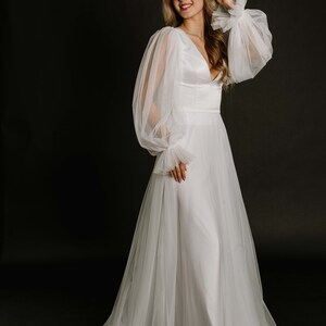 Detachable Tulle Bishop Sleeves: Bridal Wedding Sleeves Add-on - Etsy