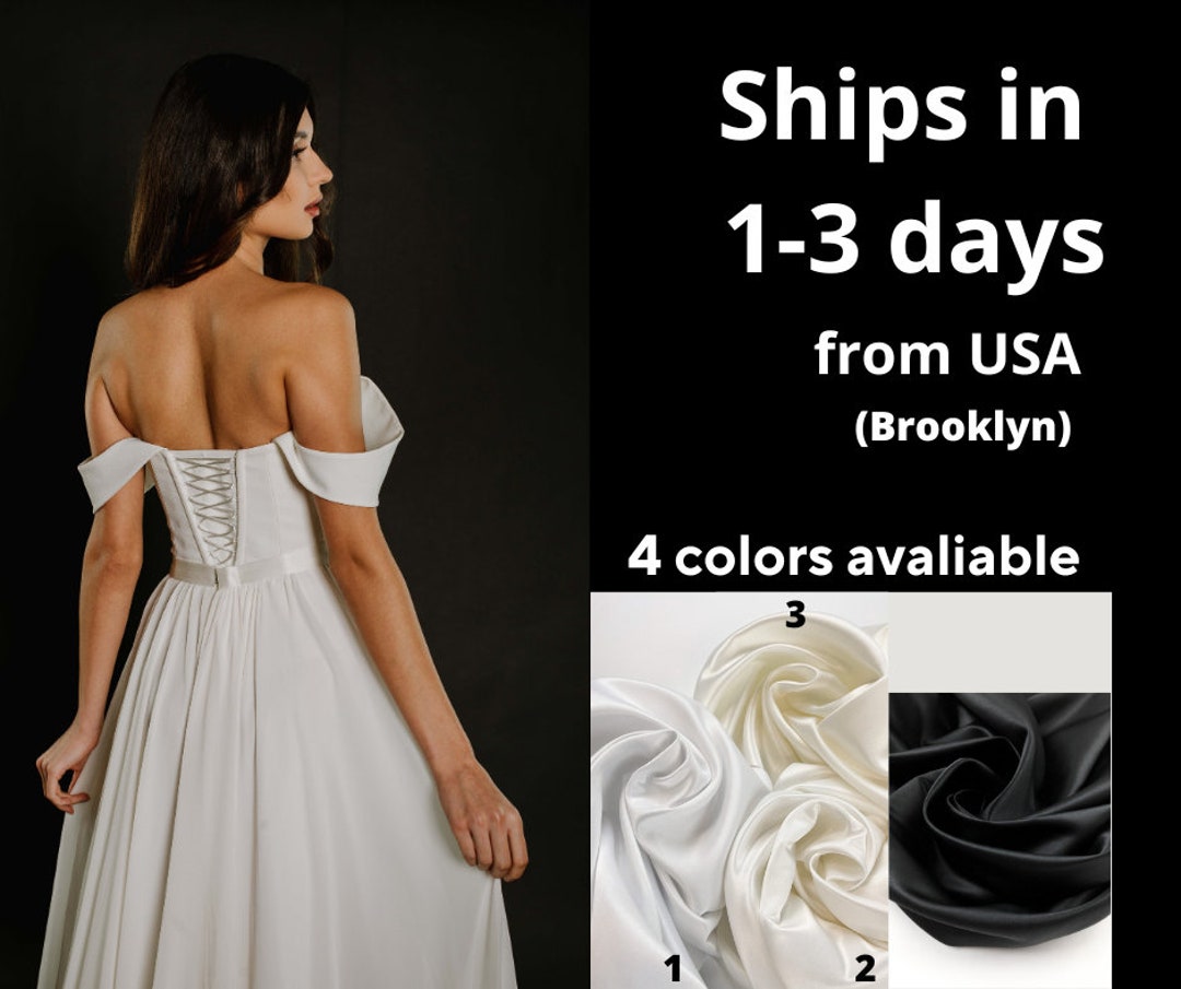 Detachable Satin Straps READY TO SHIP Wedding Dress off Sleeves — White ...