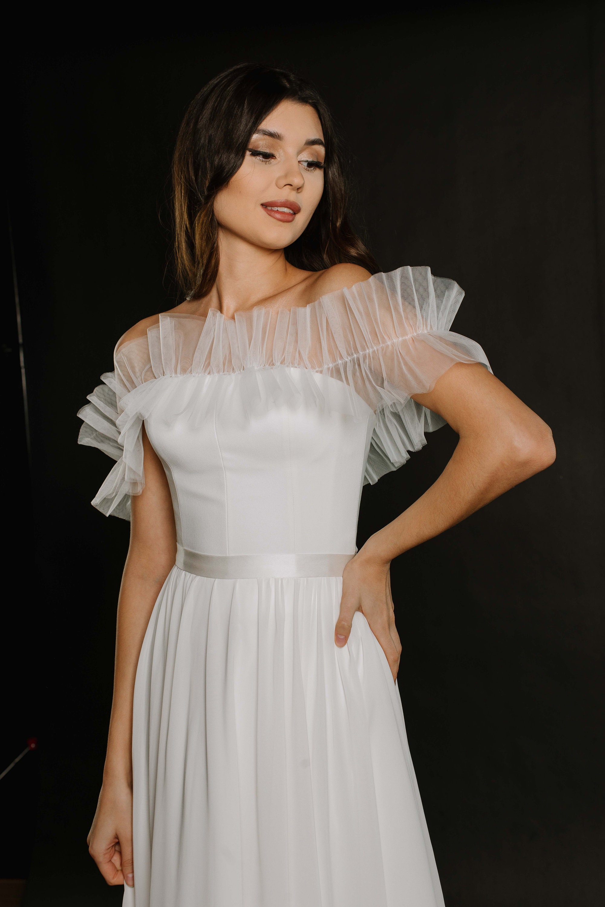 Detachable Wedding Dress Straps off Sleeves White off Shoulder Straps ...