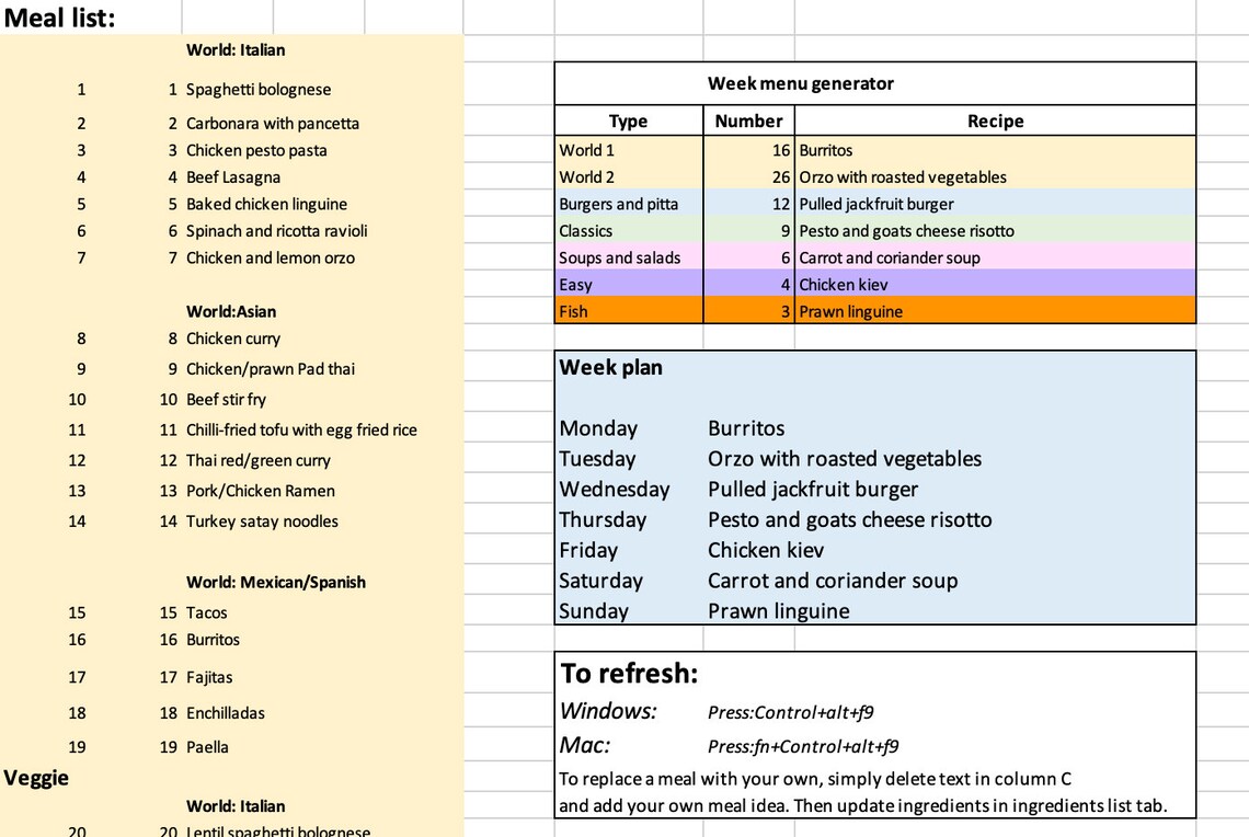 Random Meal Generator With Auto-fill Ingredients List| Meat and ...