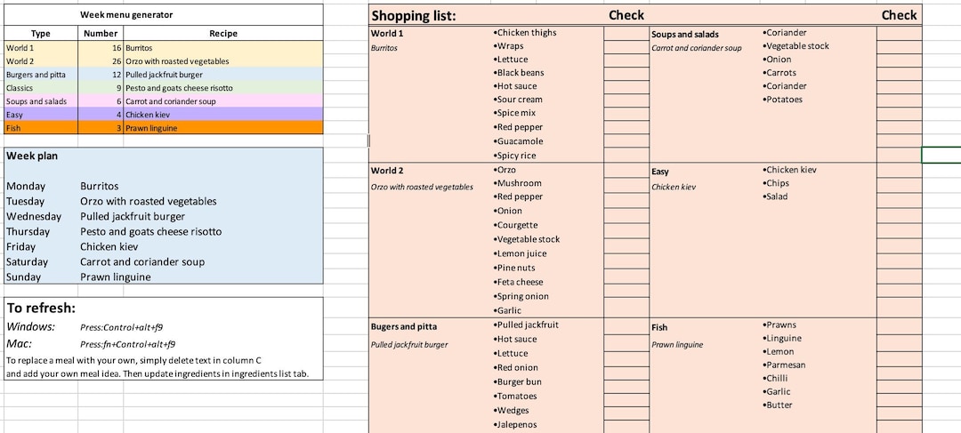 Random Meal Generator With Auto-fill Ingredients List| Meat and ...