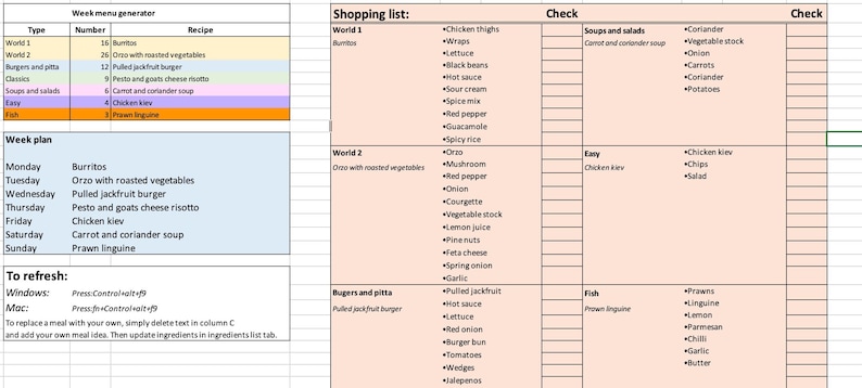 Random Meal Generator With Auto-fill Ingredients List| Meat and ...