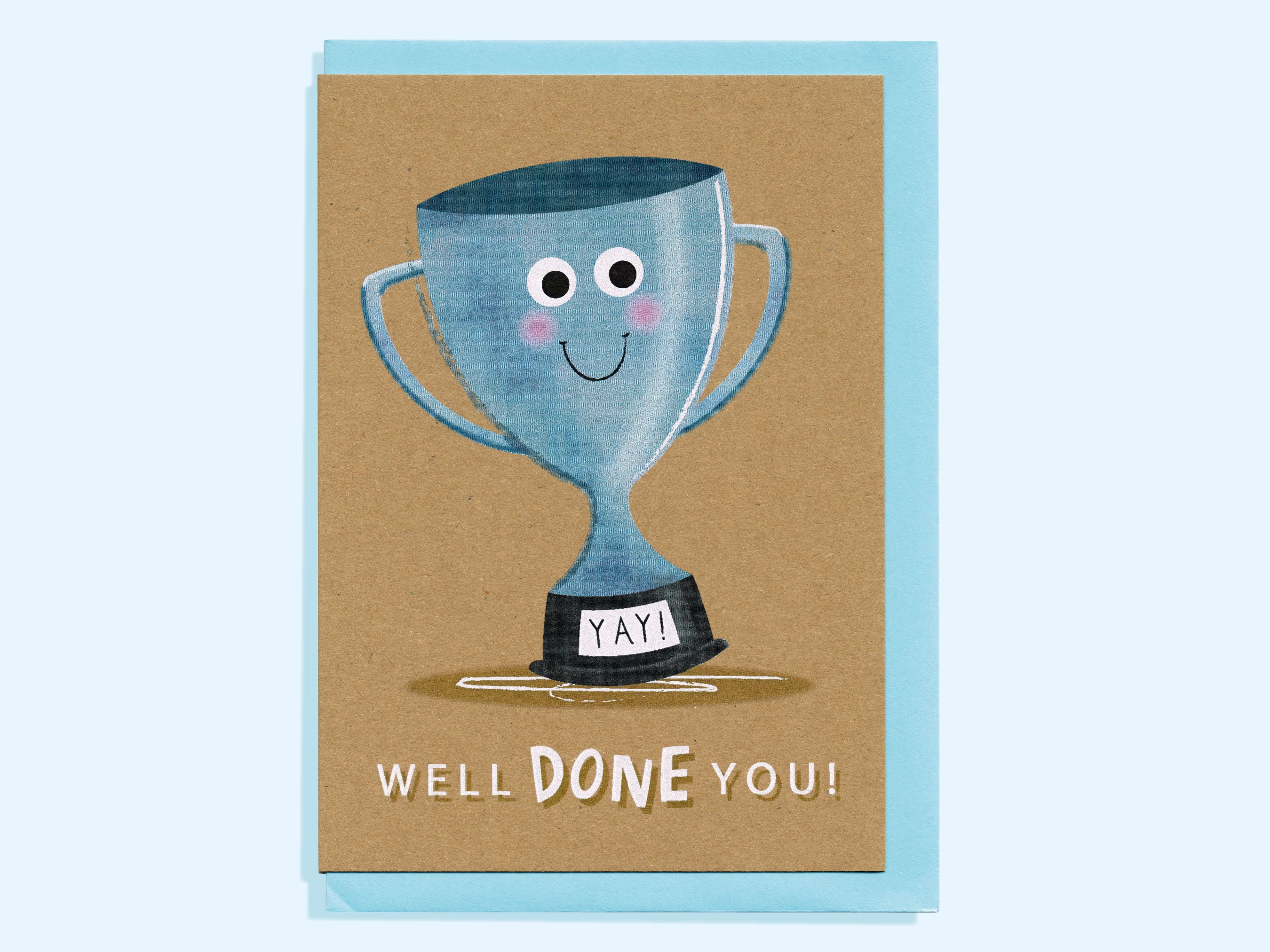 Well Done You Trophy Kraft Card/ Congratulations/ Winner/ Champion ...