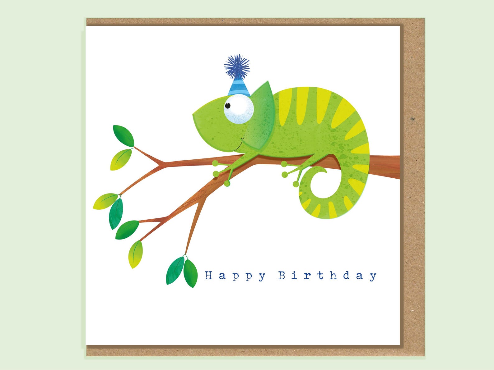 Happy Birthday Chameleon Card/ Chameleon Greetings Card/ Cute Chameleon ...