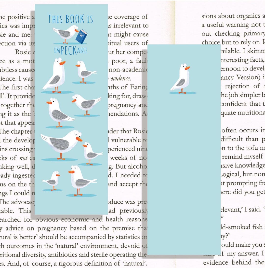 Seagull Bookmark/ Illustrated Bookmark/ Fun Bookmark/ Bird Bookmark - Etsy