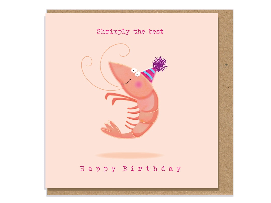 Shrimply the Best Prawn Greetings Card/ Shrimp Birthday Card / Seafood ...