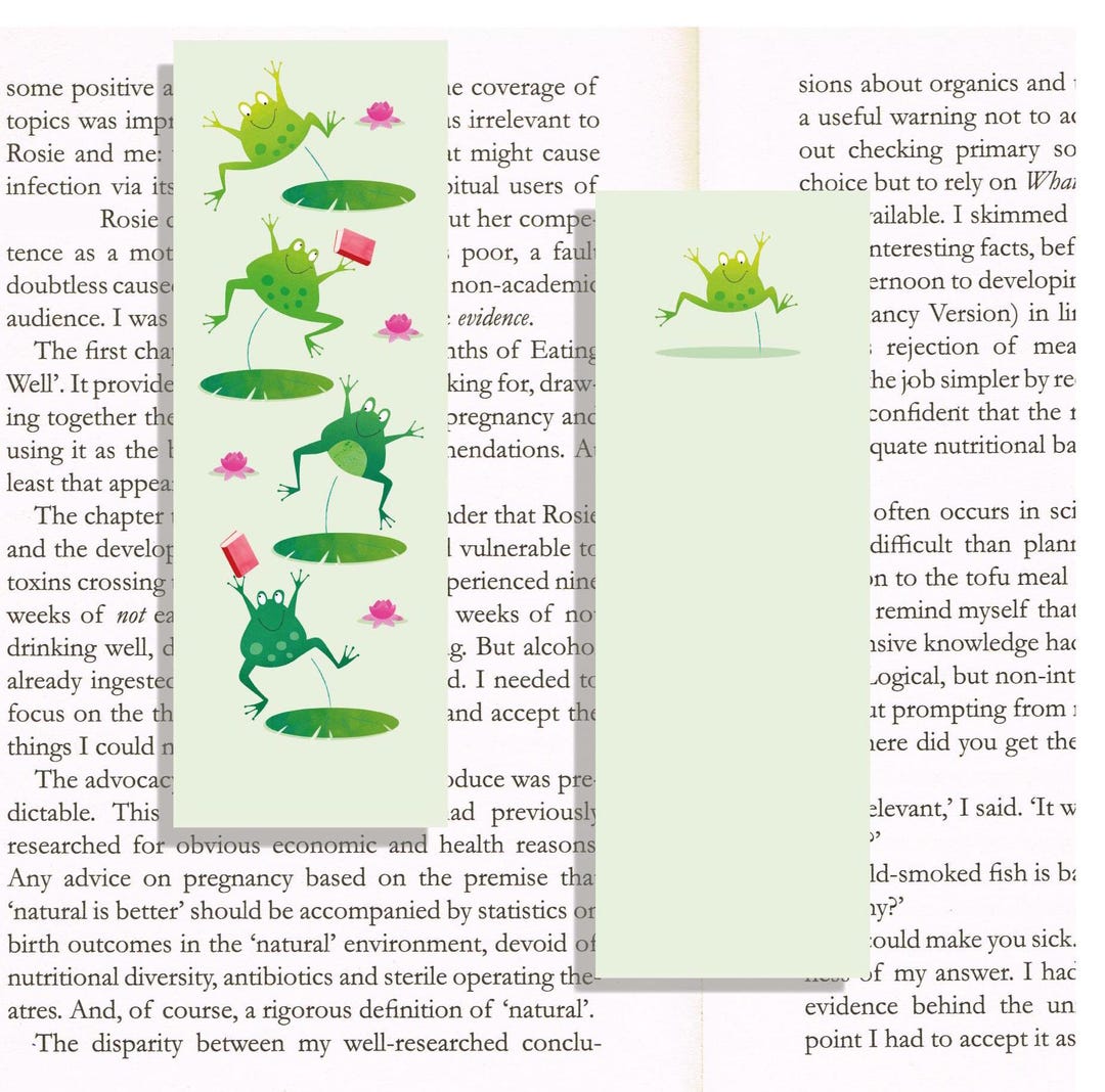 Frogs Bookmark/ Illustrated Bookmark/ Fun Bookmark - Etsy