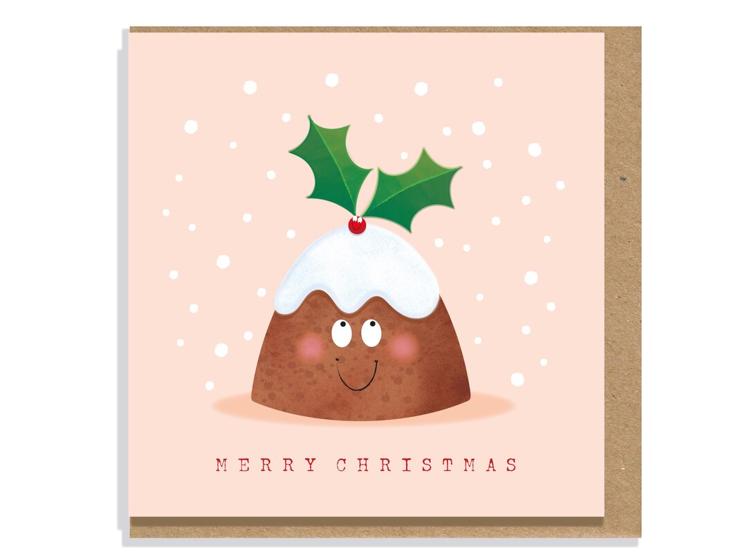 Jolly Christmas Pudding Card - Etsy