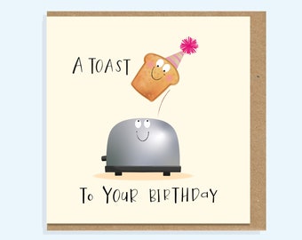 Toaster Birthday Card, Funny Toaster Card - Etsy