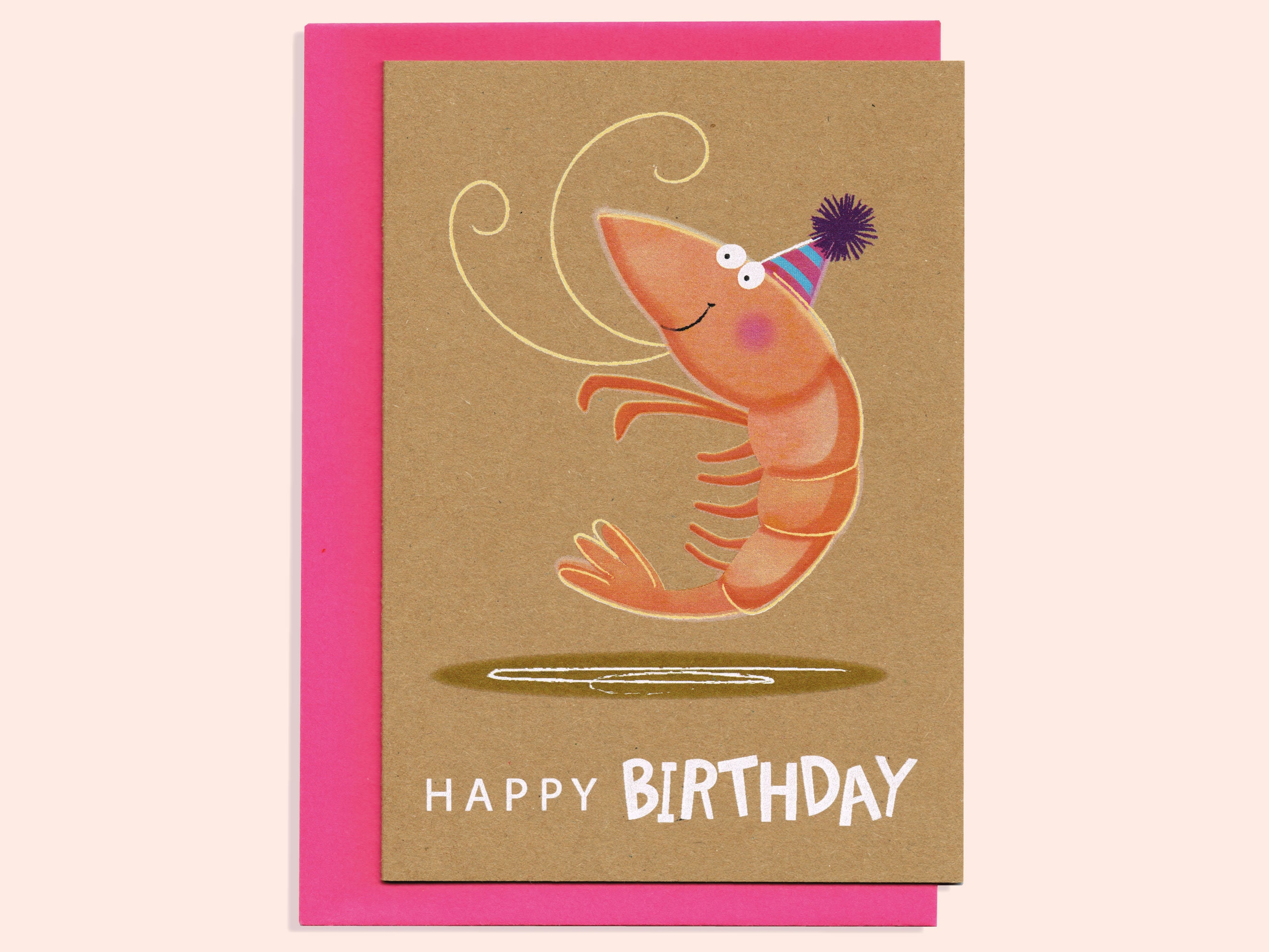 Happy Birthday Prawn Kraft Birthday Card - Etsy