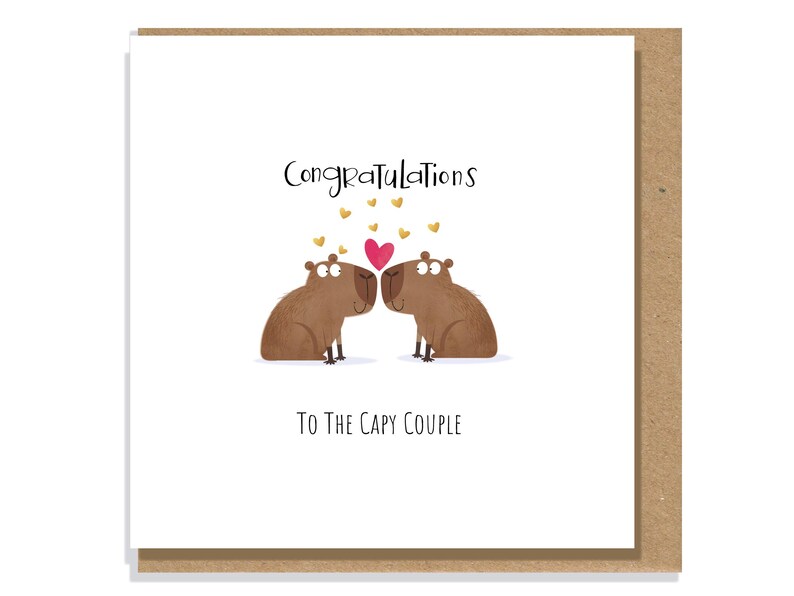 Capybara Congratulations to the Capy Couple Wedding Card - Etsy