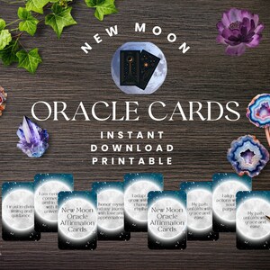 Printable New Moon Oracle Deck/ FREE Workbook Tarot Spreads & Keywords ...