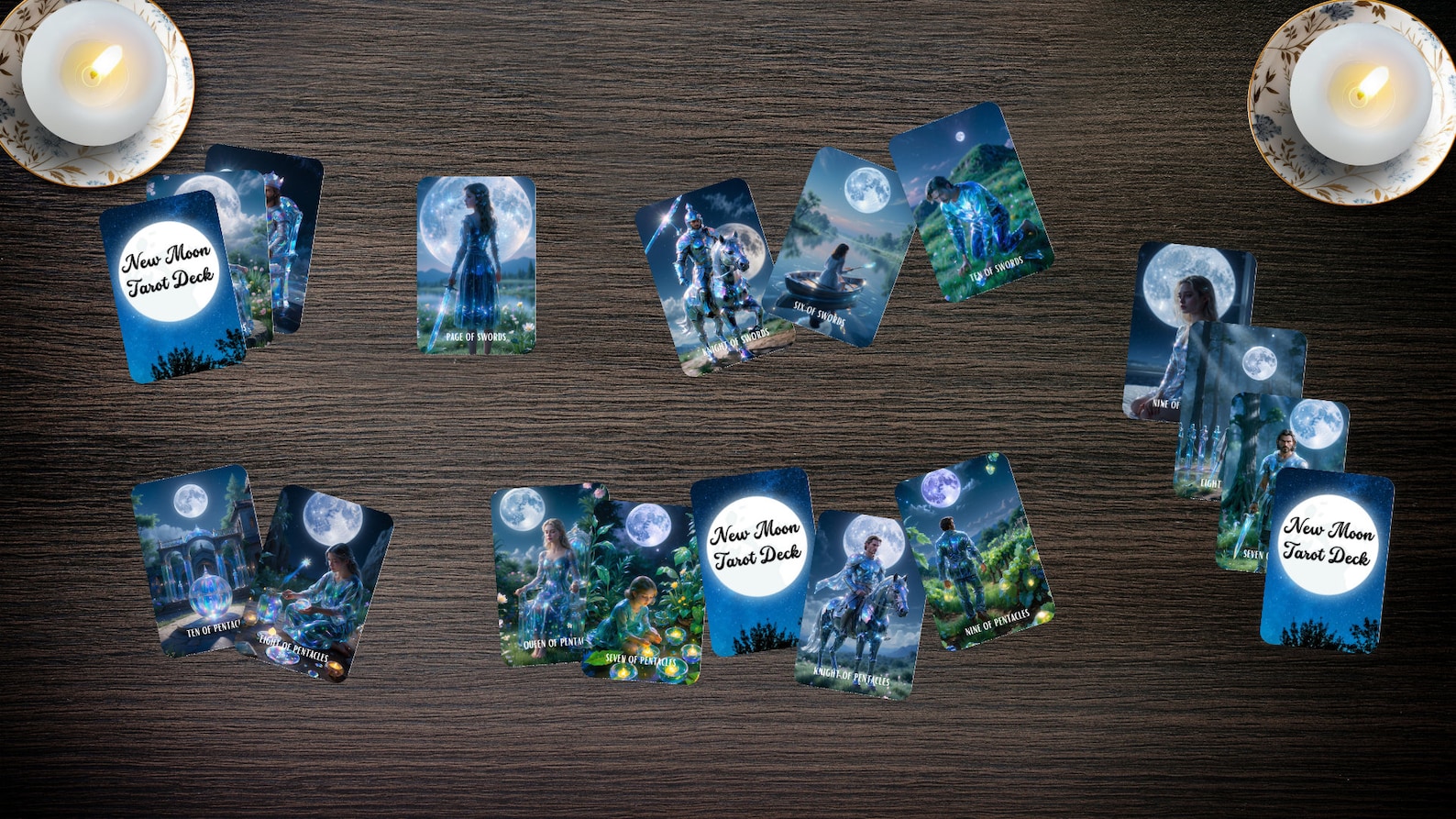 Printable New Moon Tarot Deck/ FREE Workbook Tarot Spreads & Keywords ...