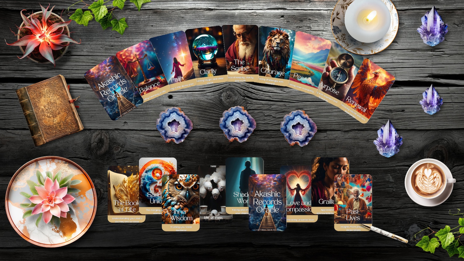 Akashic Record Oracle Deck, Printable Tarot Cards (digital Download) - Etsy