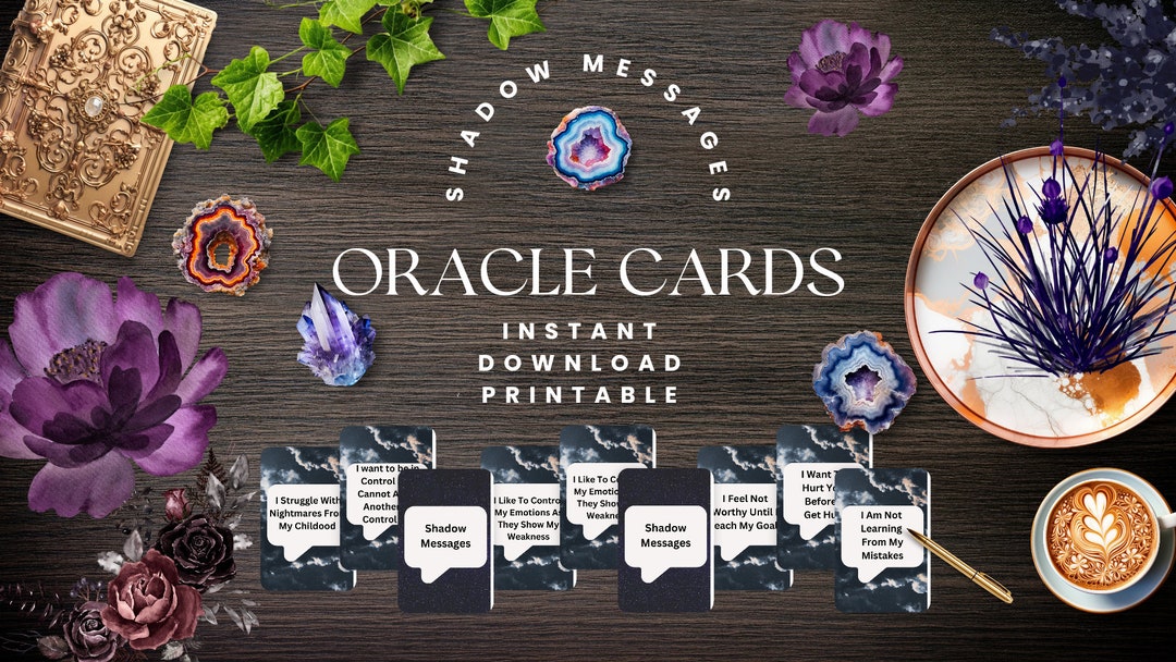 Shadow Messages Oracle Cards, Printable Tarot Deck (digital Download ...