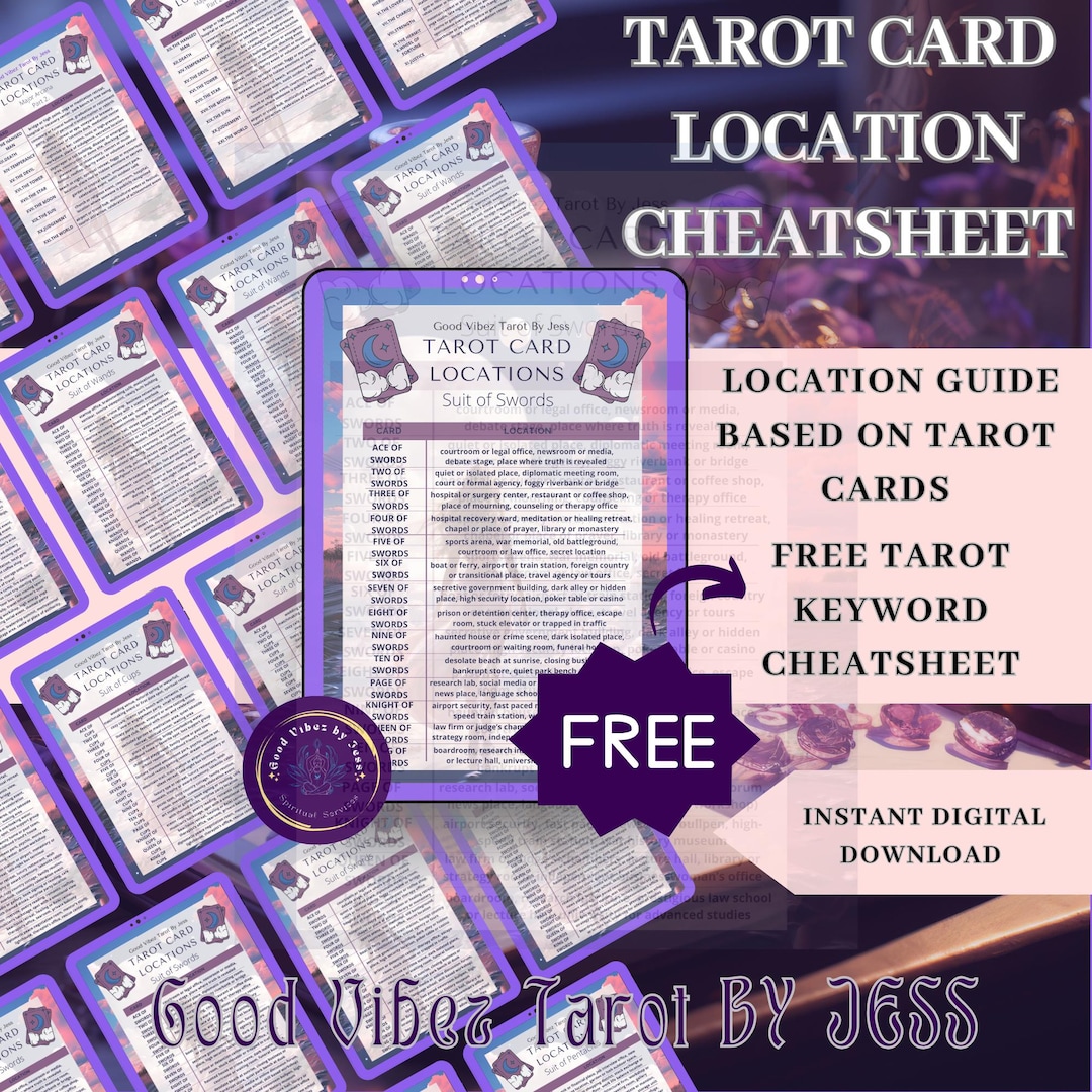 Printable Tarot Cheat Sheet and Location Guide/ Free Printable Tarot ...