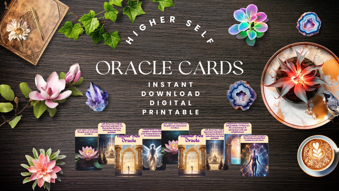 Digital Download | Printable Oracle Deck | Higher-self Message Cards | Printable Oracle Cards ...