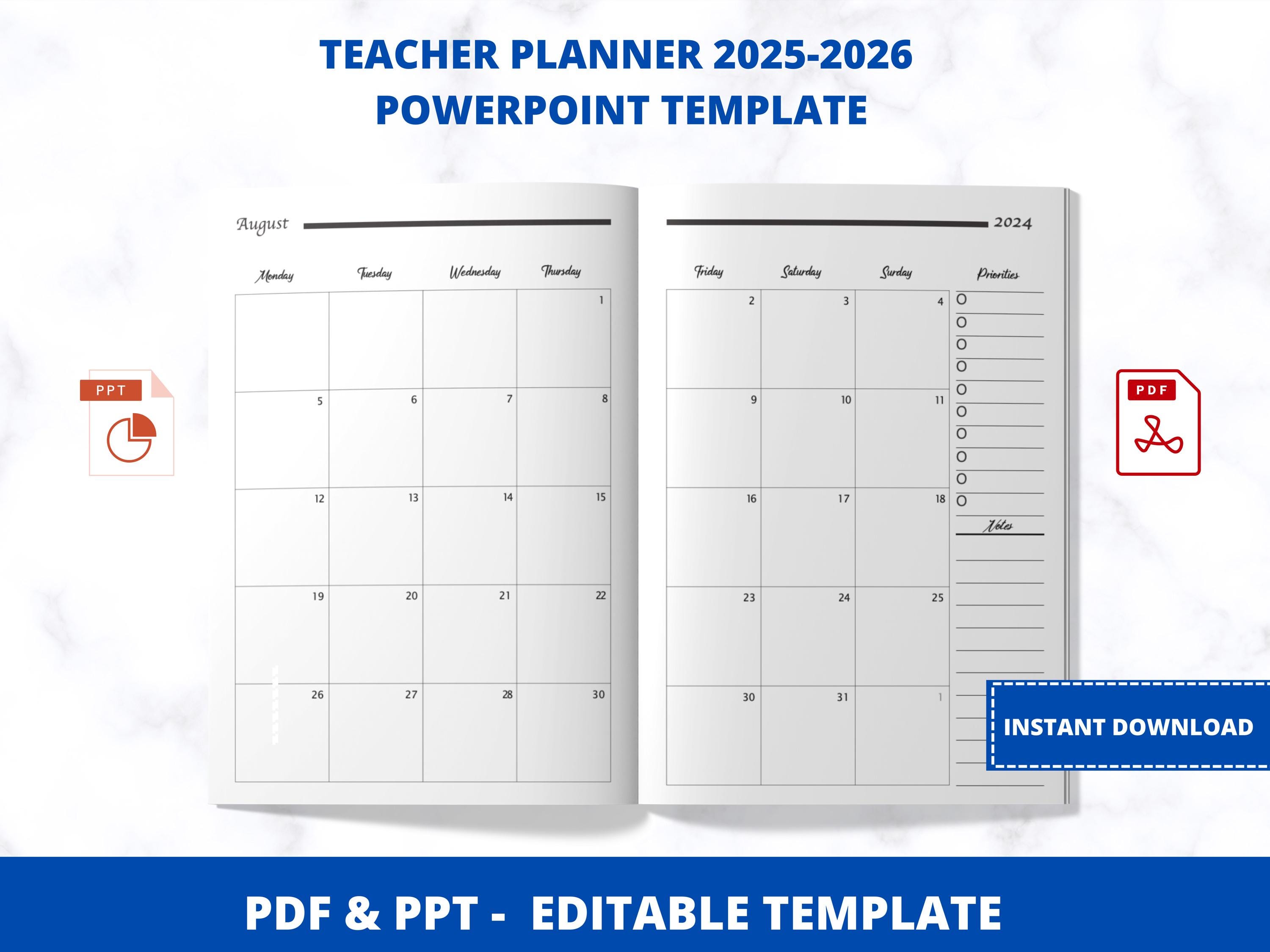 2024-2025 Teacher Planner Printable | Teacher Binder | Teacher Plan ...