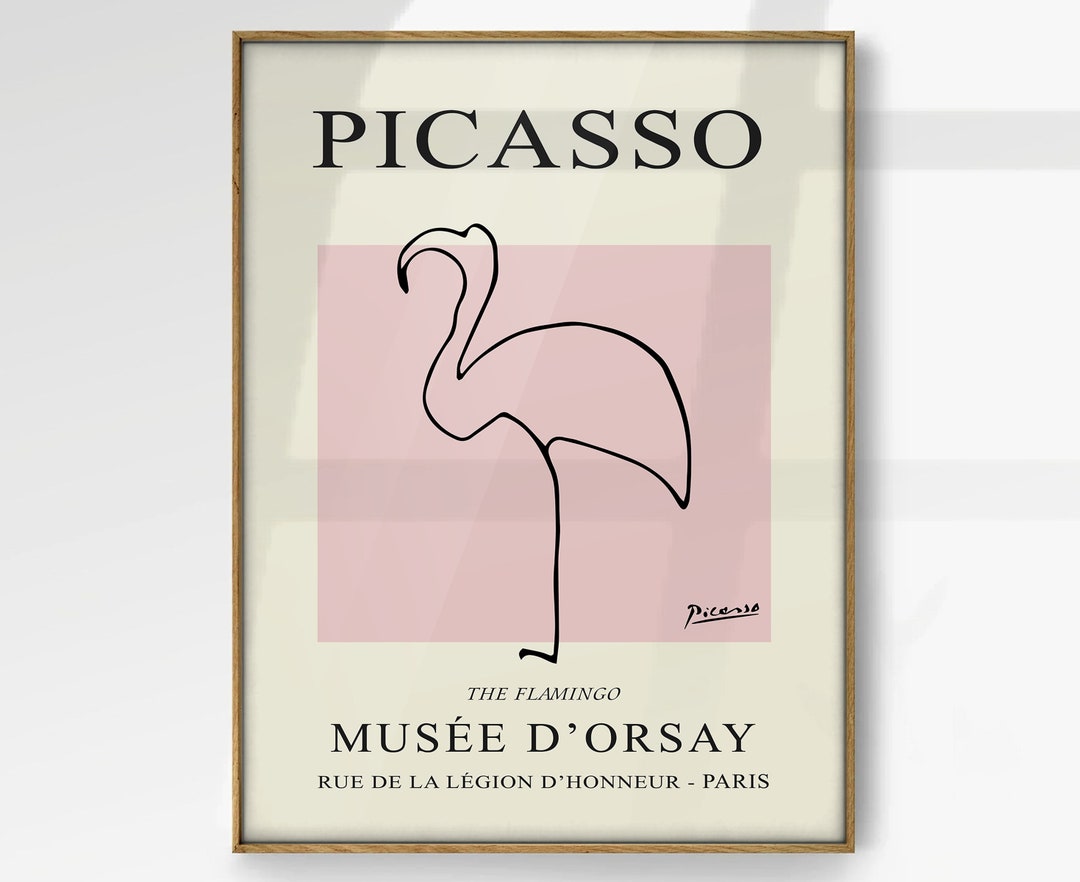 Picasso Art Print, Flamingo Poster, Abstract Line Art, Minimalist Line ...