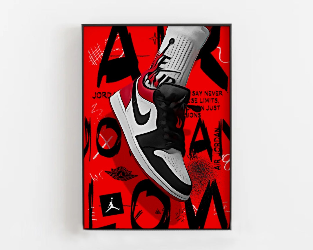 Air Jordan Poster Nike Print Travis Scott Wall Art Sneaker - Etsy