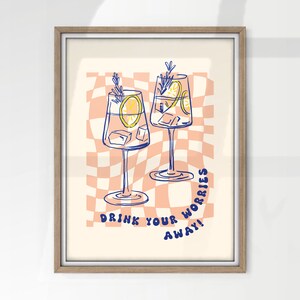 Cocktail Print, Alcohol Poster, Retro Kitchen Wall Art, Boho Kitchen ...